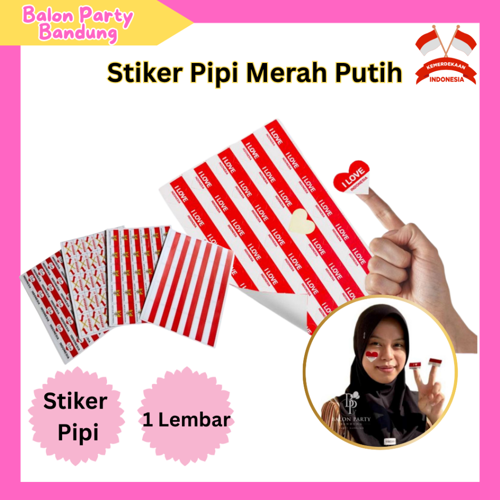 Jual [ 1 Lembar ] BALON PARTY Stiker Pipi Merah Putih / Aksesoris ...