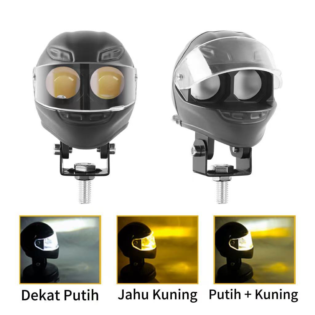 Jual LAMPU TEMBAK HELM LAMPU TEMBAK LASER LED 2MATA Full Aluminium ...