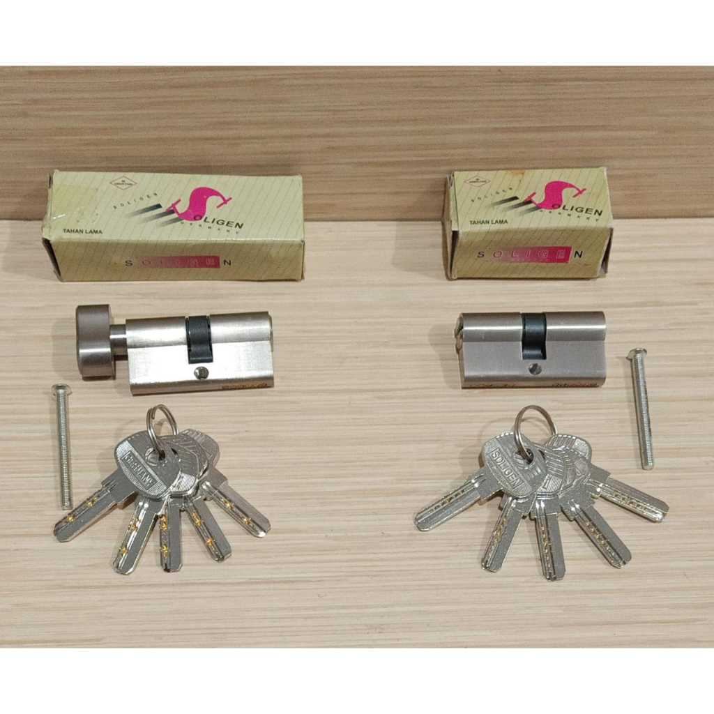 Jual Silinder Selinder Kunci Pintu Kuningan Soligen 60 mm Cylinder pintu | Shopee Indonesia