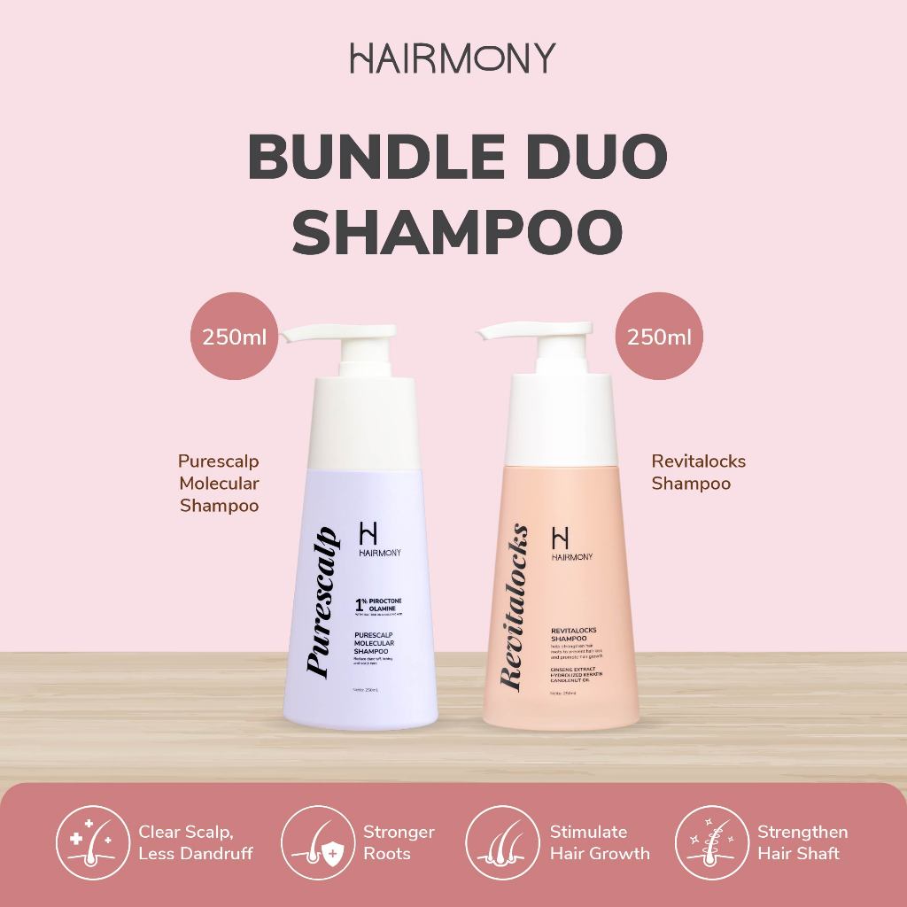 Jual [BUNDLE DUO SHAMPOO] Hairmony Purescalp Molecular Shampoo 250ml ...