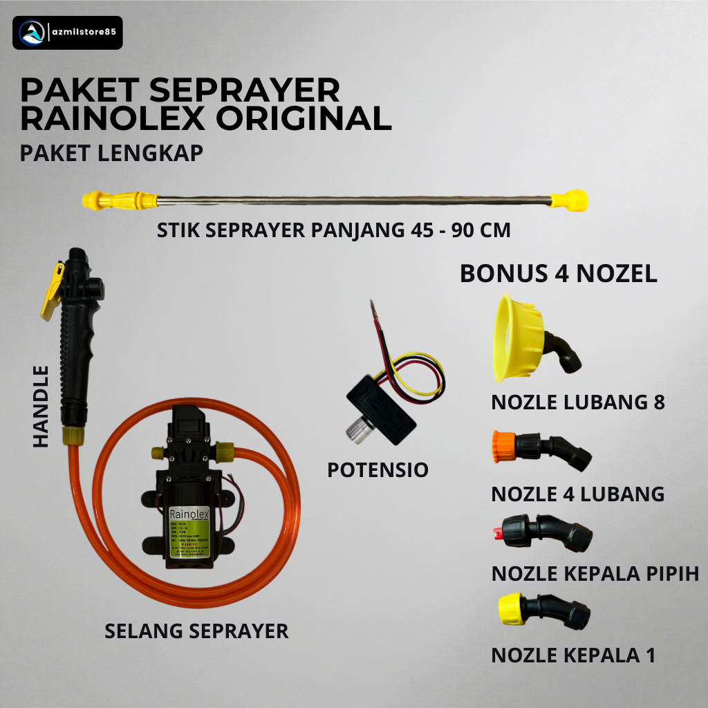 Jual Paket Pompa Sprayer Elektrik Rainolex DC 12V 90 PSI ORIGINAL ...