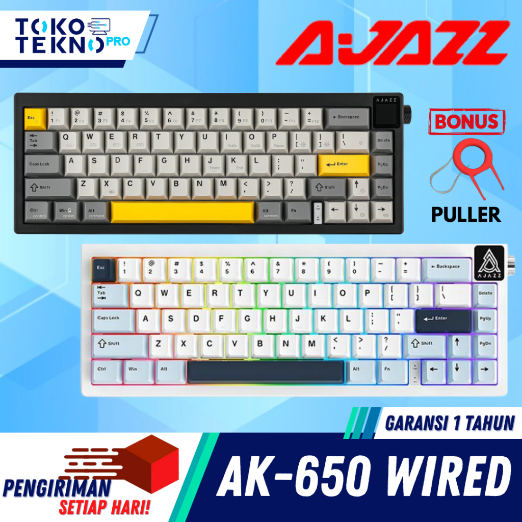 Jual Ajazz AK650 / AK-650 Mechanical Keyboard Wired Connection RGB | Shopee Indonesia
