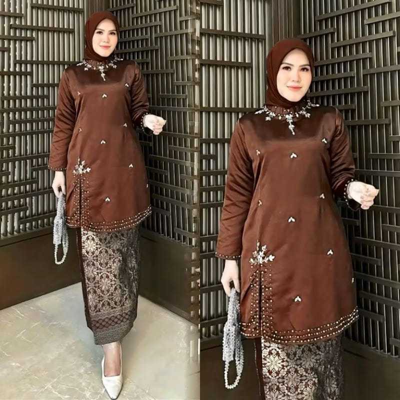 Jual MQ Baju kurung belah pinggir rok songket ( free hijab ) / set ...