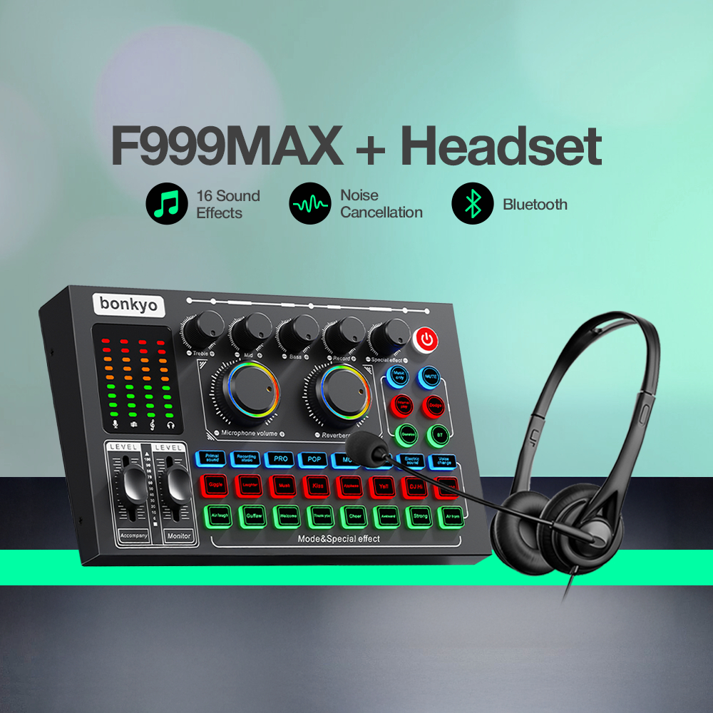 Jual Bonkyo F999MAX Sound Card Bluetooth Live SoundCard F999MAX ...