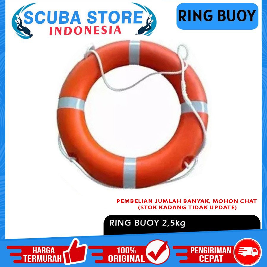 Jual Ring Life Buoy Fiber 2,5 kg Solas CCS Certificate Ban Safety Rescue Marine Pelampung ...