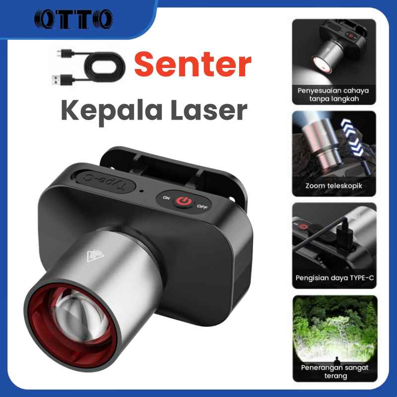 Jual SENTER KEPALA ZOOM LASER LED Super Terang Senter Kepala Cahaya ...