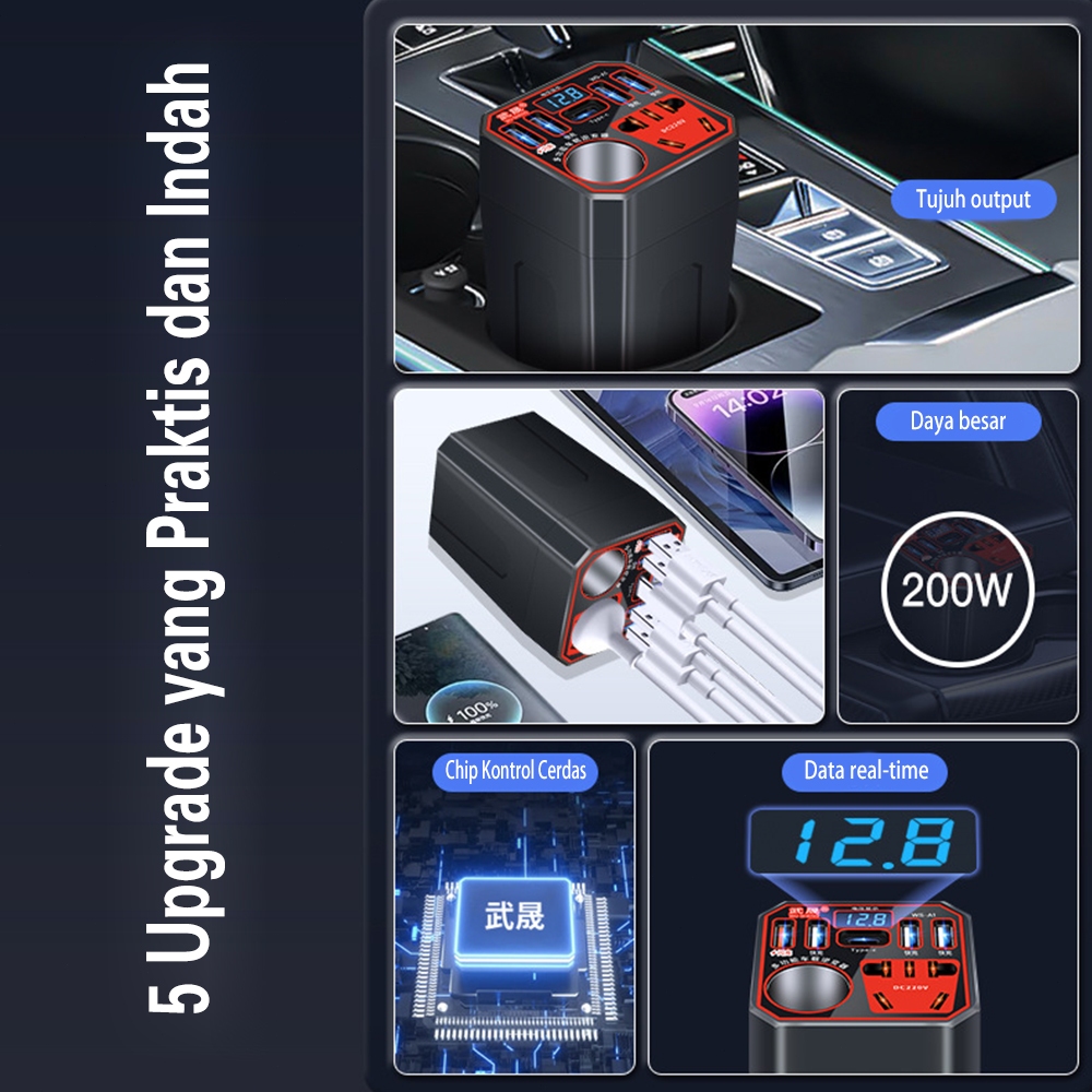Jual Mobil Inverter 200W 12V 24V Inverter Listrik 220V Car Power ...