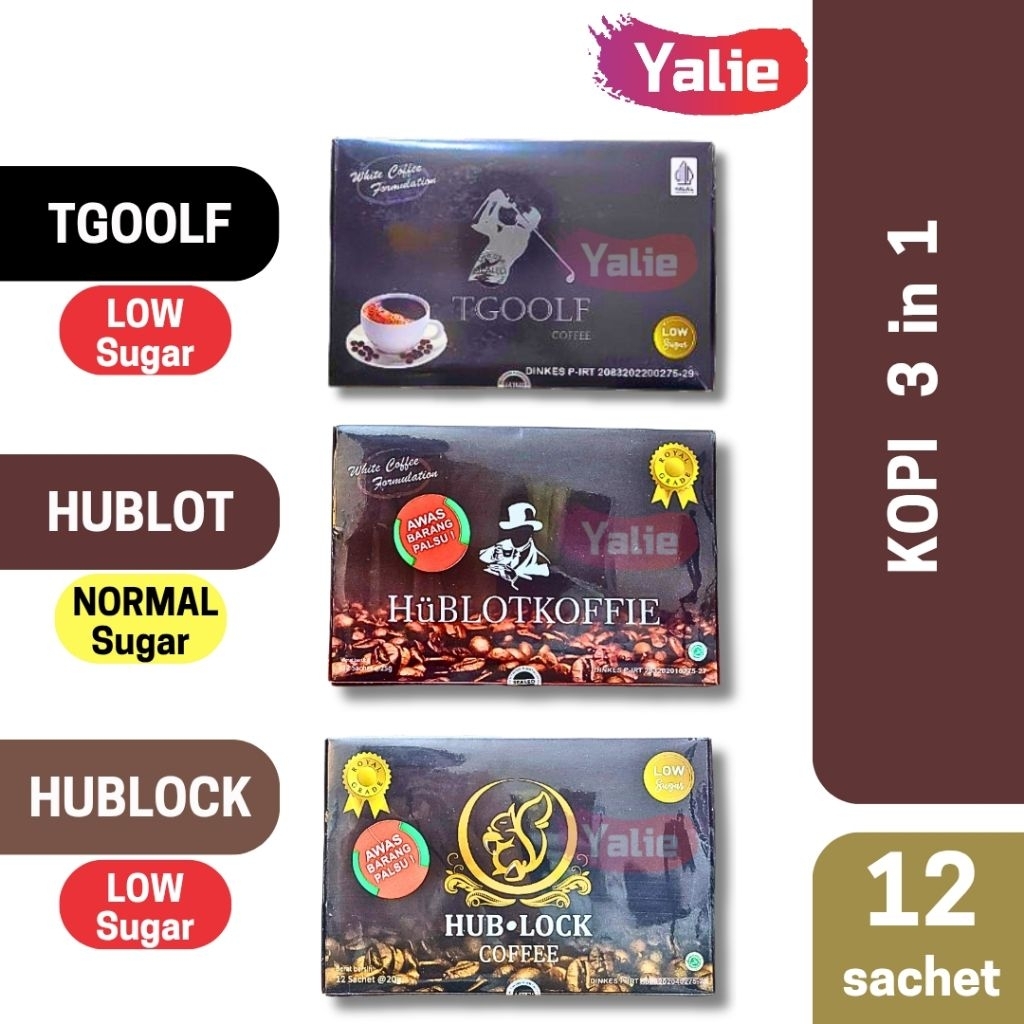 Jual [12 Sachet] Kopi 3 in 1 / NEW TGOOLF COFFEE, HUBLOCK COFFEE ...