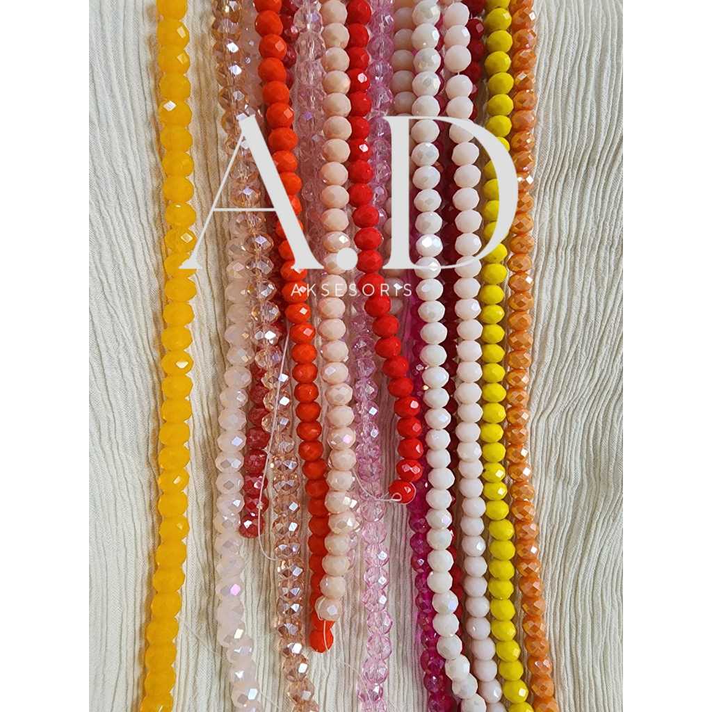 Jual ECERAN Bahan Craft Manik Kristal Ceko 4mm, 6mm, 8mm Crystal Bapao ...