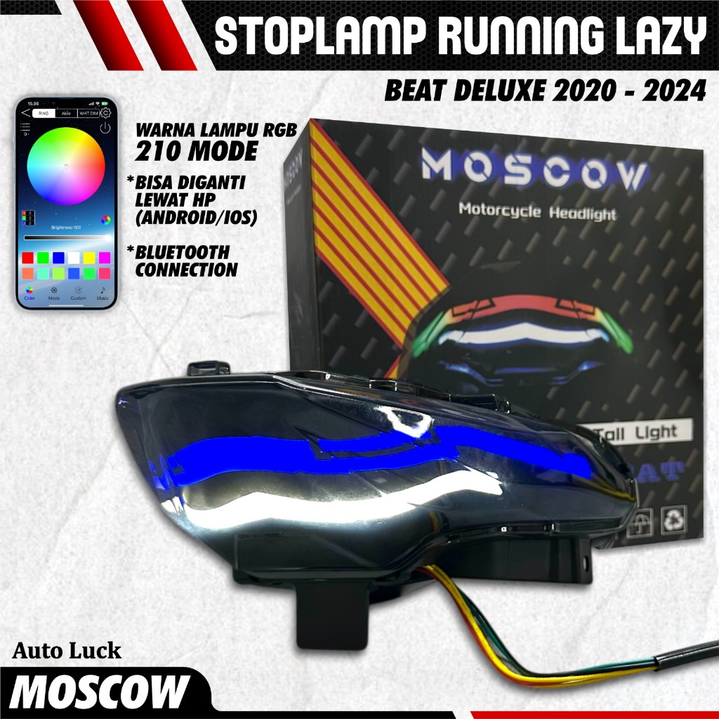 Jual STOPLAMP BEAT NEW LAZY ROBOTIC LAMPU STOP RGB RUNNING 210 MODE ...