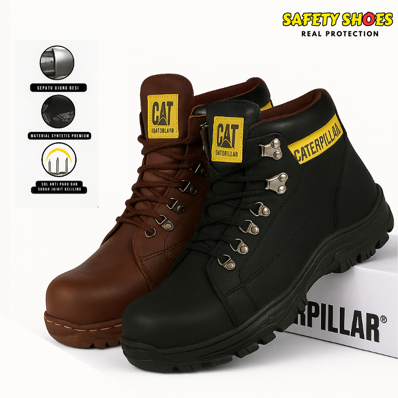 Jual Sepatu Safety Pria Sepatu Boots Pria Sepatu Caterpillar Bots Steel ...