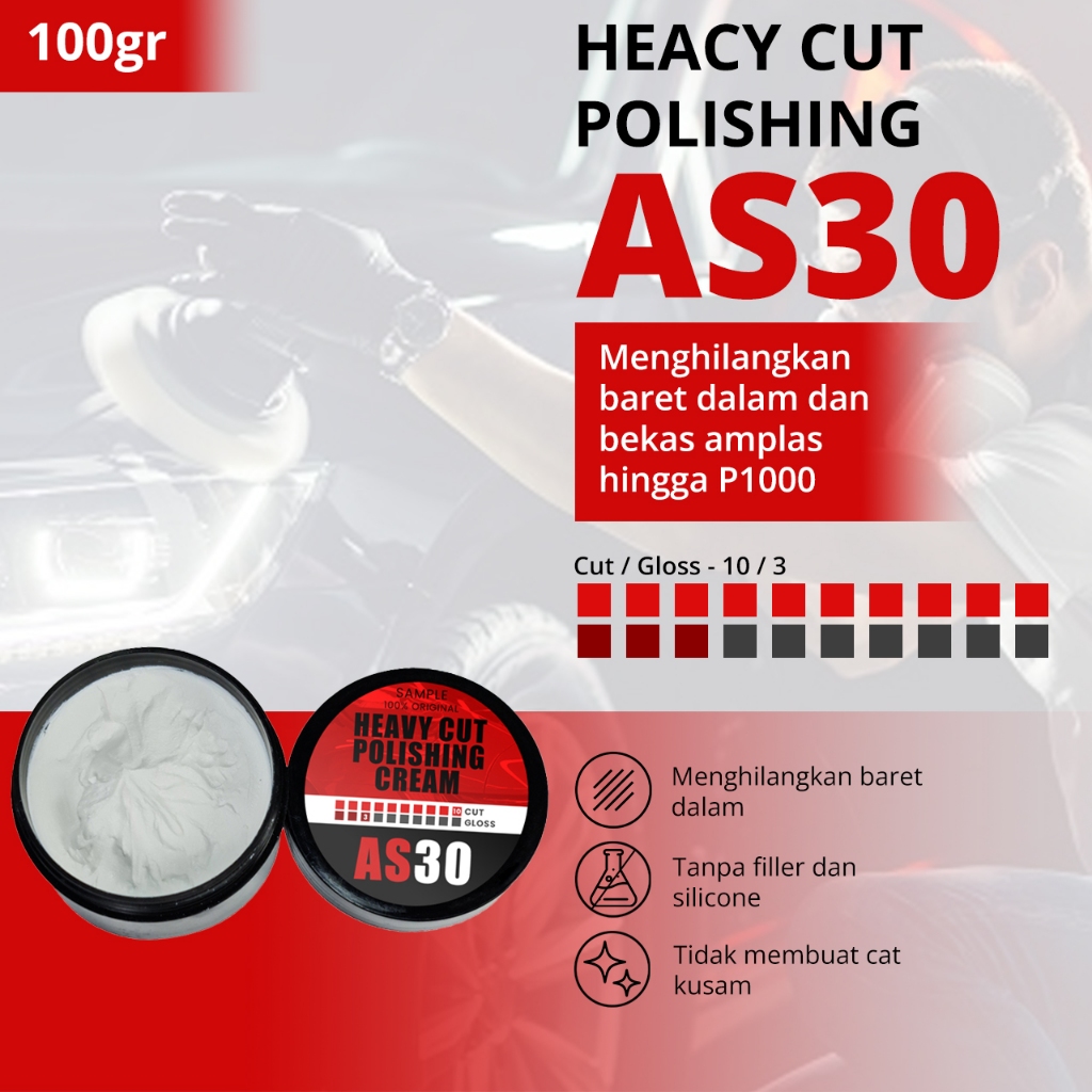 Jual MENZERNA Cream AS 30 AS30 Aggressive Compound 100g SAMPLE Kompon Kasar Pembersih Baret ...