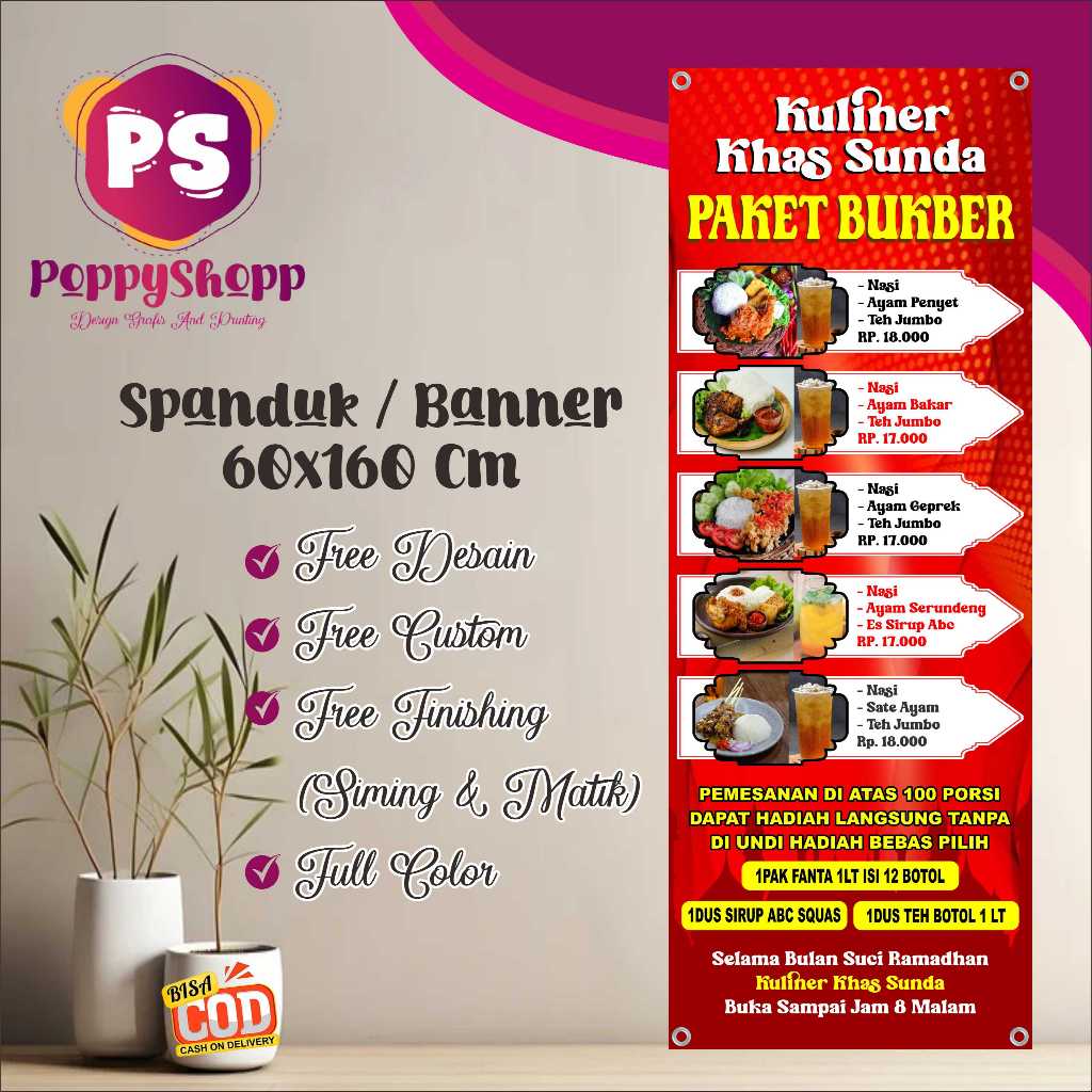 Jual Spanduk Banner 60X160 Paketan Bukber Ramadhan Berdiri Bisa Request ...