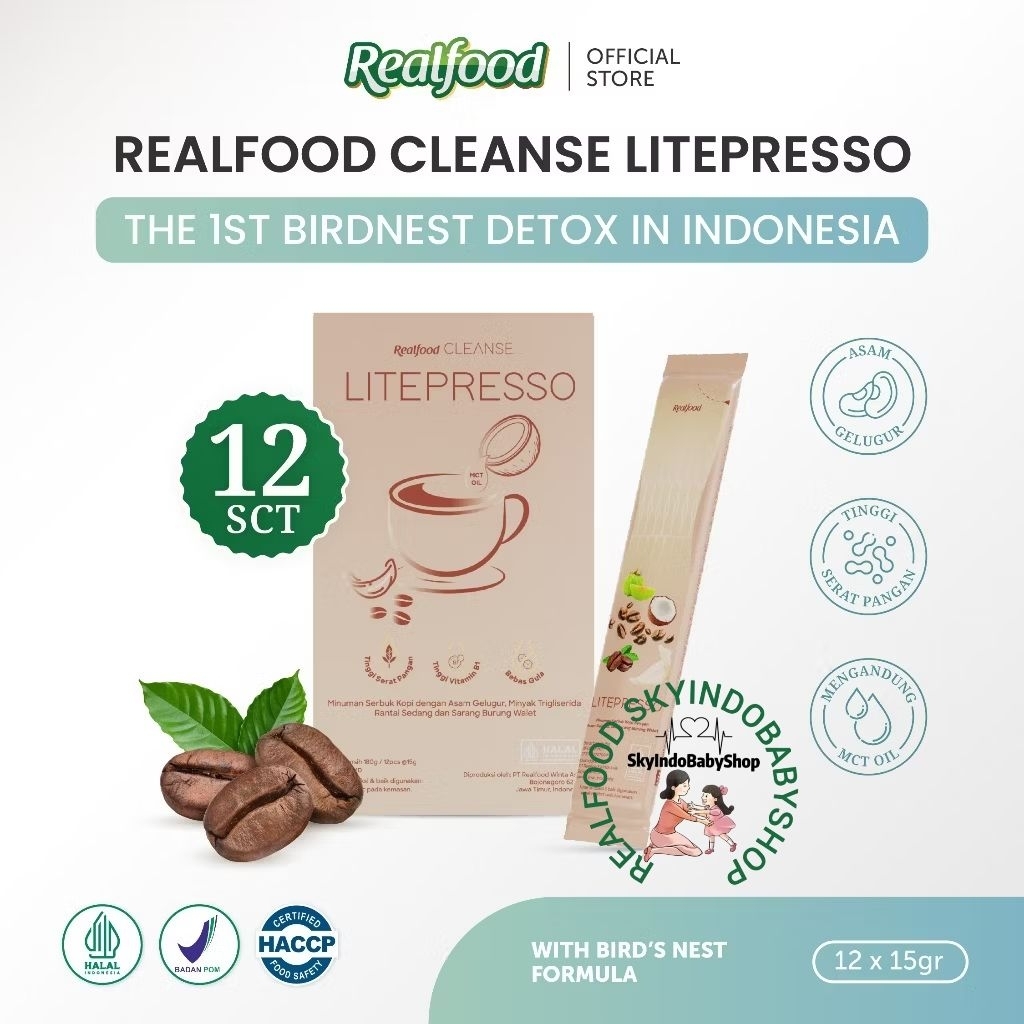 Jual Realfood Cleanse Litepresso MCT Coffee 12 Sct ( Minuman Formulasi ...