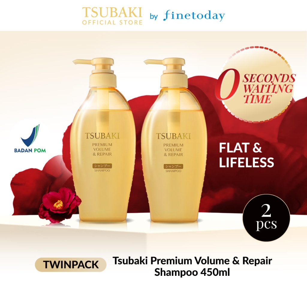 Jual [TWINPACK] TSUBAKI Premium Volume & Repair Shampoo 450ml | Shopee Indonesia