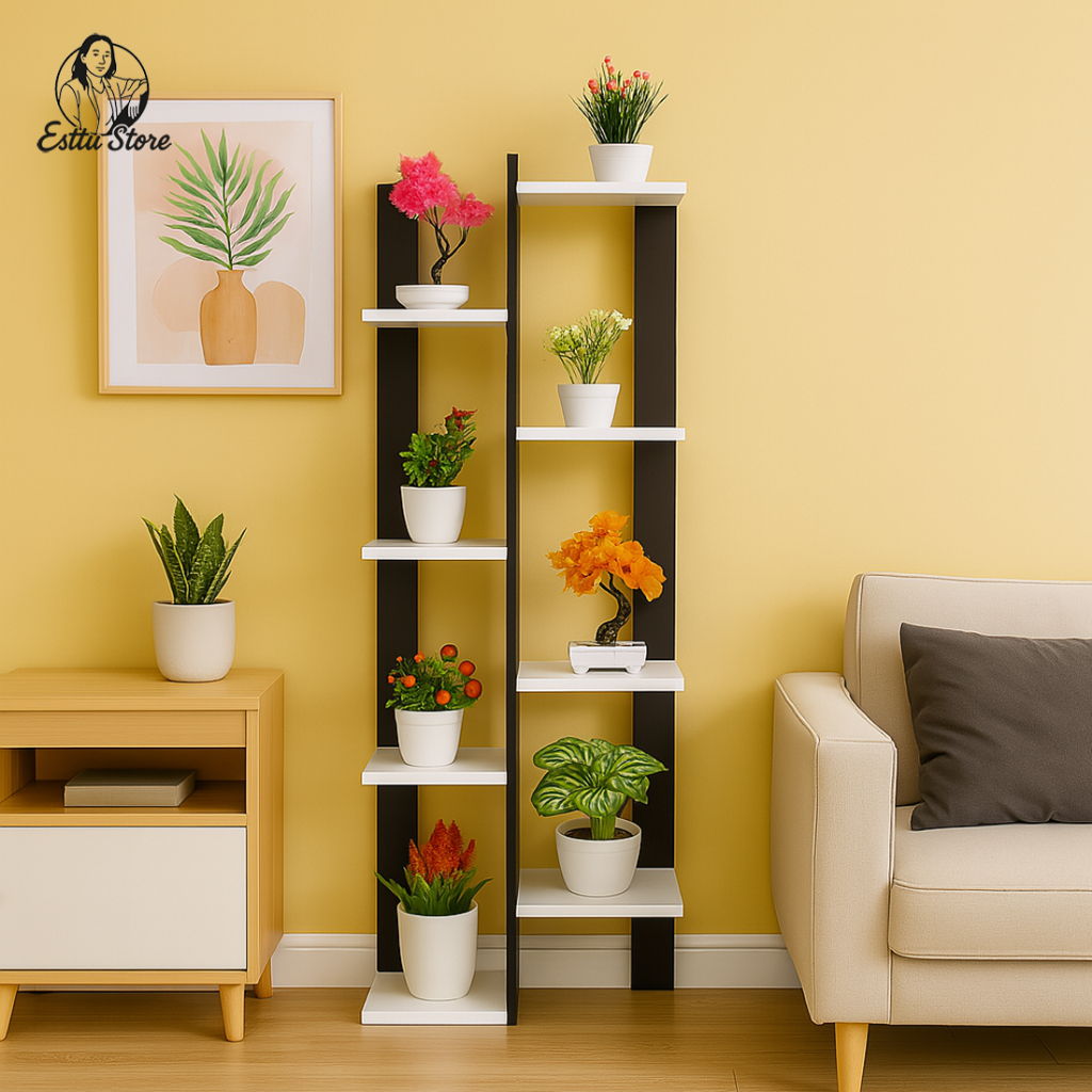 Jual Rak Bunga Kayu 95 cm dan 120cm – Rak Hiasan Sudut Minimalis ...