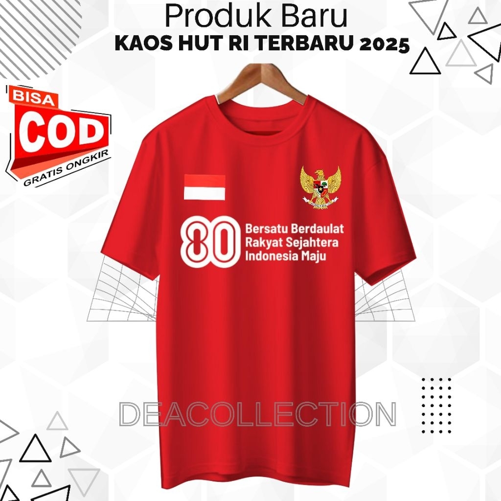 Jual KAOS DISTRO HUT RI KE 80 TAHUN TEMA BERSATU BERDAULAT RAKYAT ...