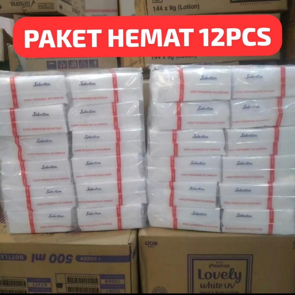 Jual [Isi 12] KAPAS SELECTION FACIAL COTTON 35gr KAPAS KOTAK WAJAH ...