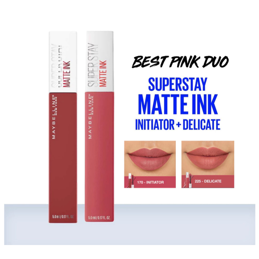 Jual Maybelline Paket Makeup Lipstik Isi 2 Superstay Matte Ink 170 ...