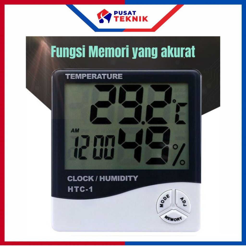 Jual HTC-1 HTC-2 Termometer Jam Digital Alat Ukur Suhu & kelembaban ...