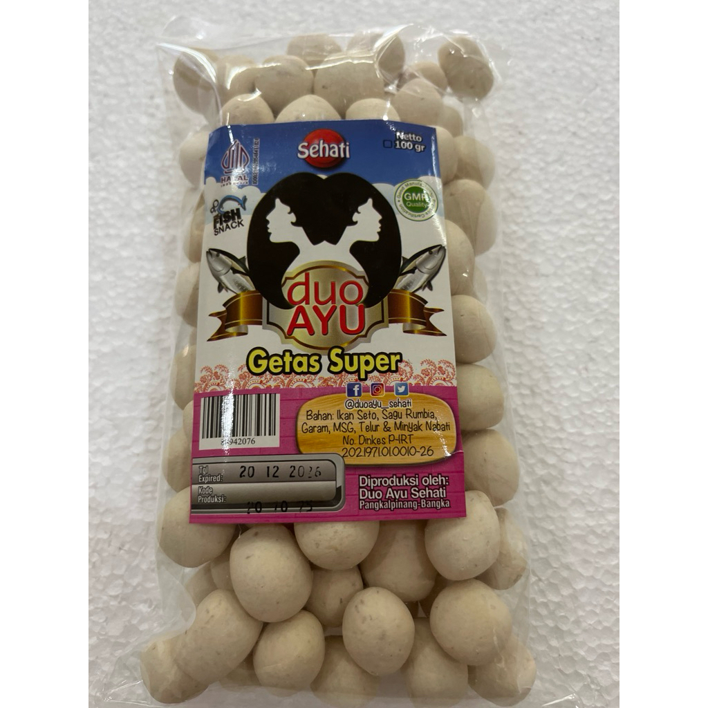 Jual Getas kerupuk rasa ikan cap Duo Ayu 100 Gram Asli Bangka dari Toko ...
