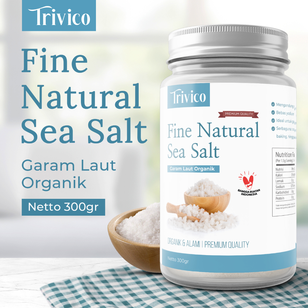 Jual Trivico Sea Salt Fine Garam Laut Murni Garam Masak Tanpa Yodium ...