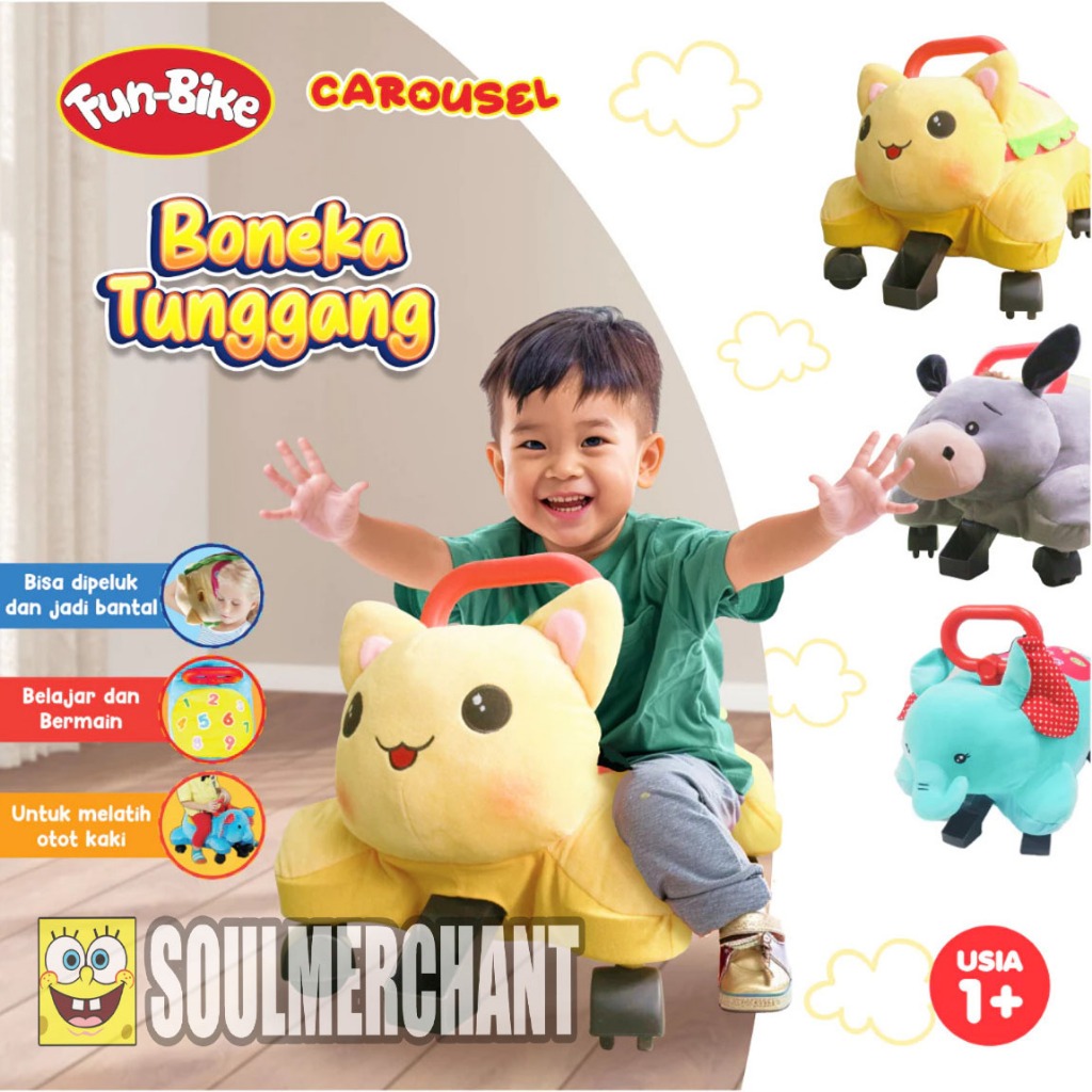 Jual Fun Bike Carousel Ride On Mainan Boneka Tunggang Hewan Mainan ...