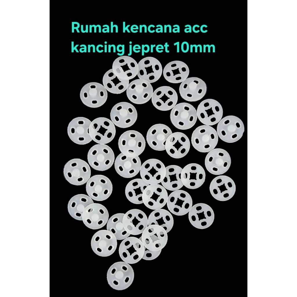 Jual Kancing Jepret Plastik 10MM Putih &Hitam / Bungkus (isi 20 pcs ...