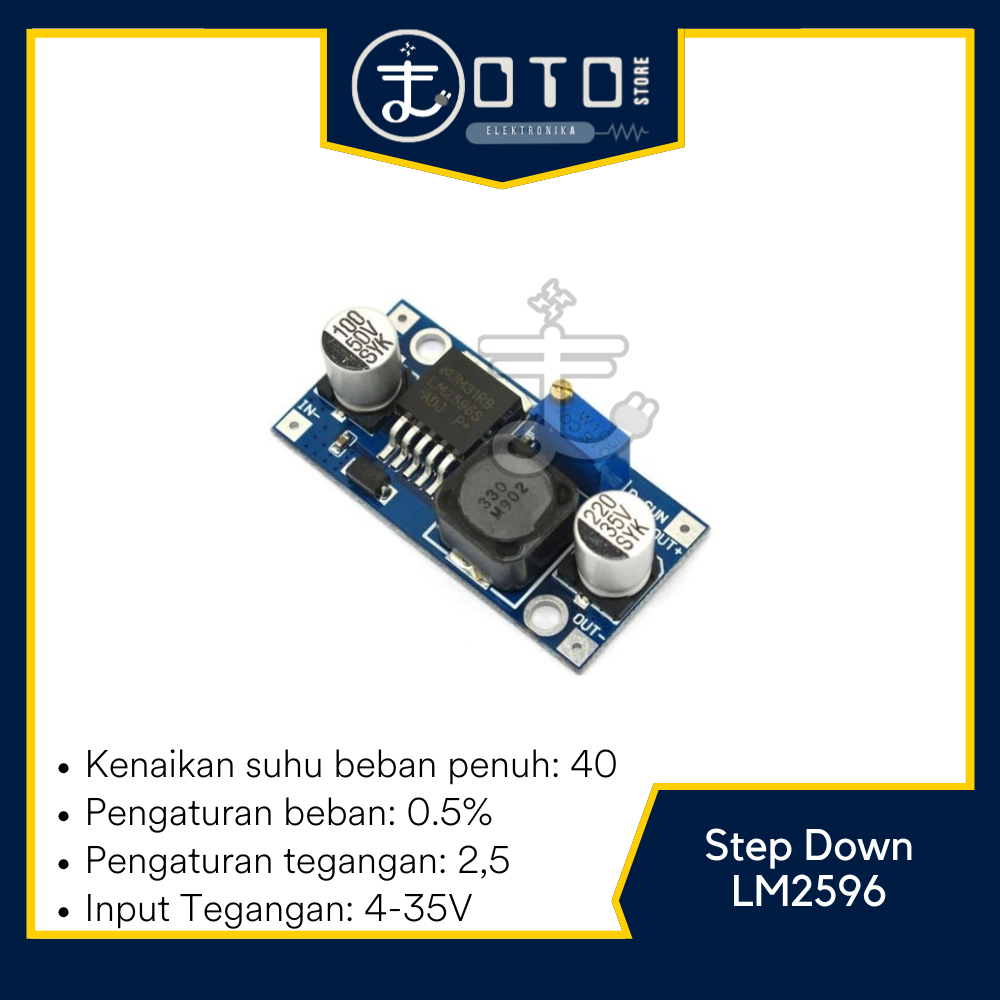 Jual Modul Step Down LM2596 DC-DC ADJUSTABLE PENURUN TEGANGAN LM-2596 ...