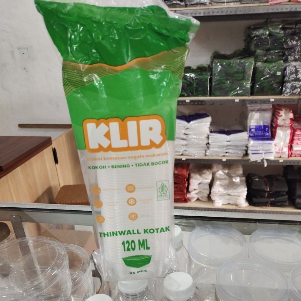 Jual Thinwall Klir square kotak 120 ml isi 25 pcs | Shopee Indonesia