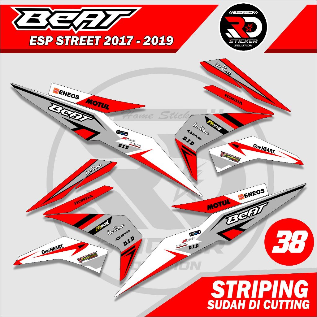 Jual ( RD STICKER ) STRIPING HONDA BEAT ESP STREET 2017 - 2019 CODE 38 ...