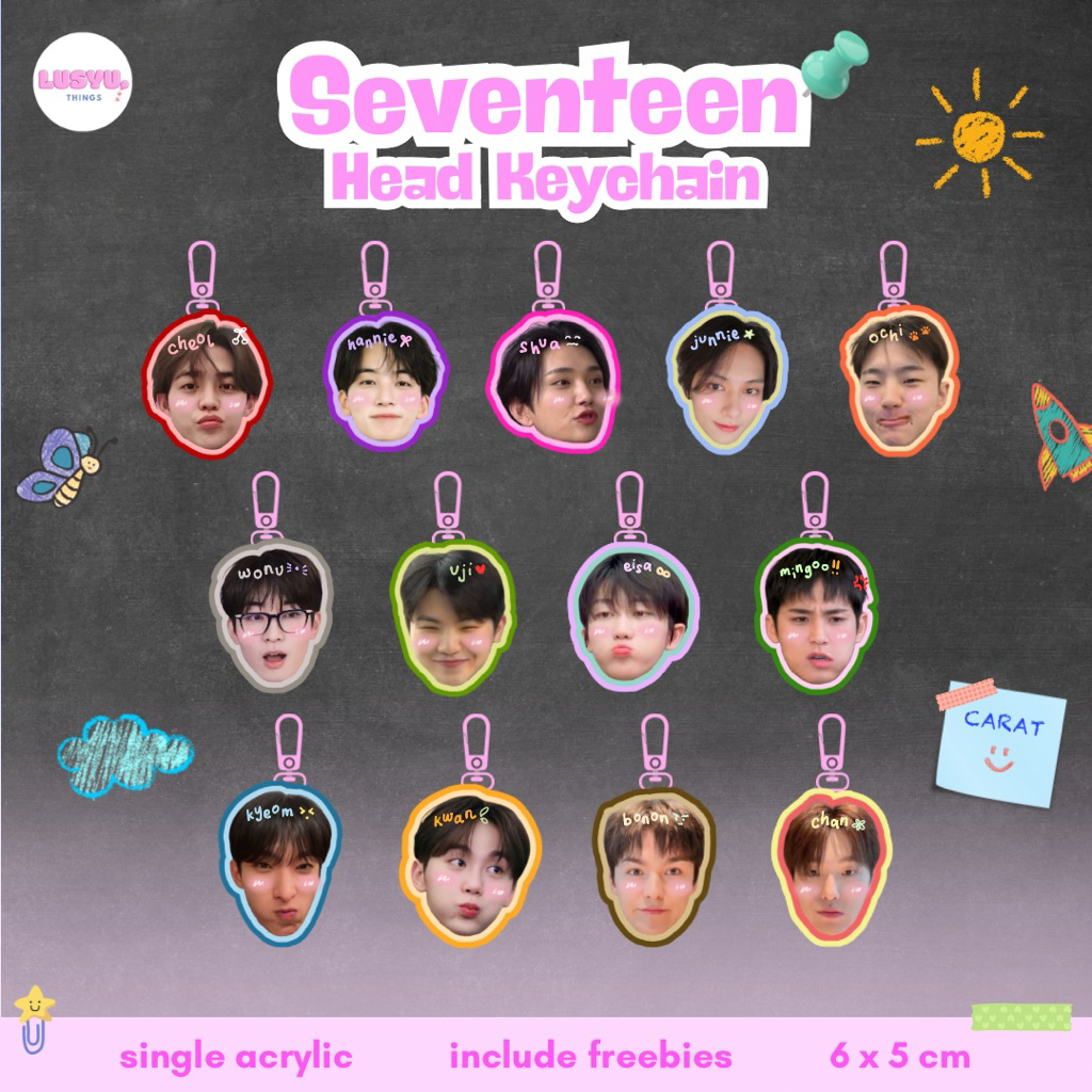 Jual KEYCHAIN SEVENTEEN HEADCHAIN vernon the8 hoshi wonwoo scoups ...