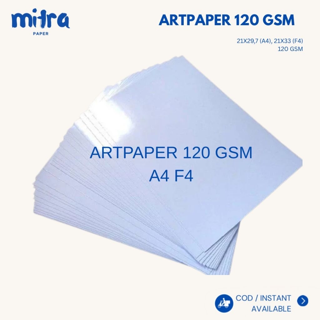 Jual Kertas Art Paper 120 Gsm Ukuran A4 F4 Isi 10,50,100 Lembar / Art ...