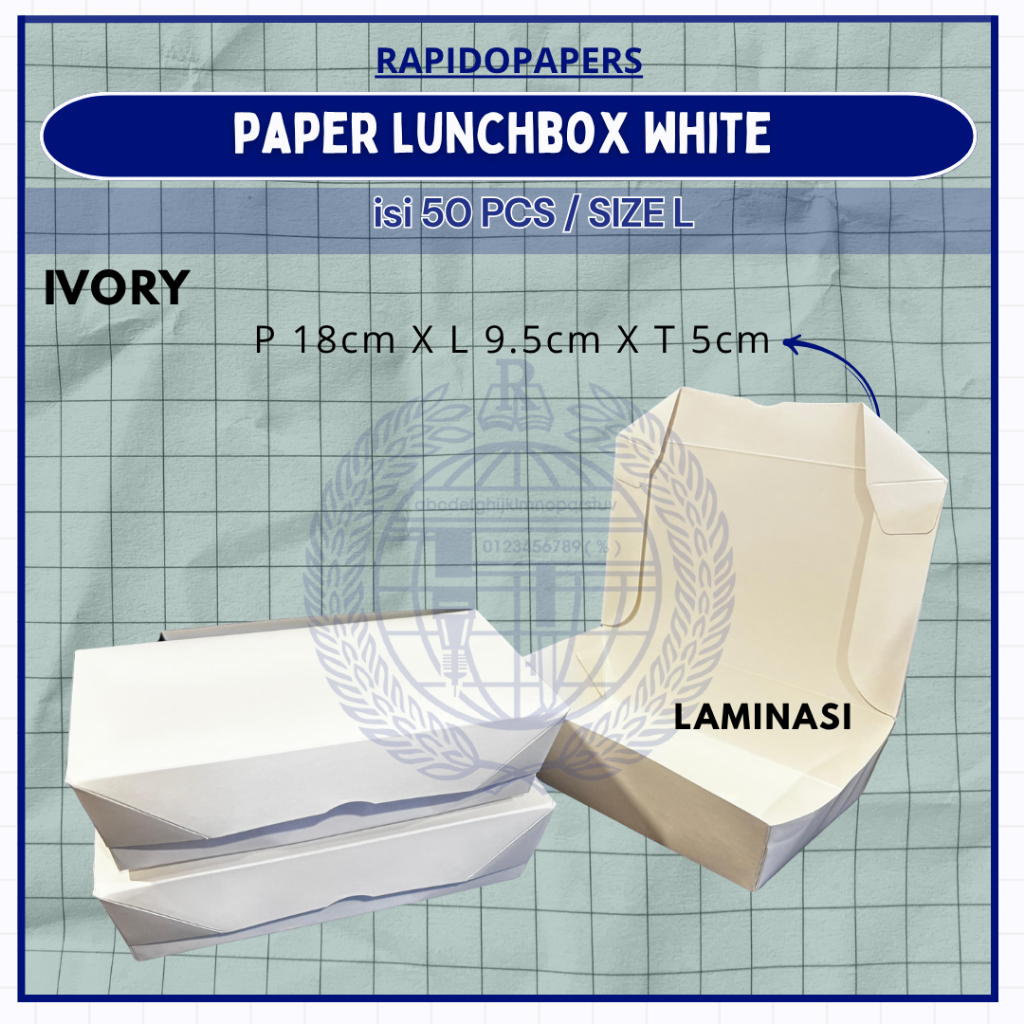 Jual Paper Lunch Box Ivory [1 Pack isi 50 pcs, ukuran L] Forming Paper ...