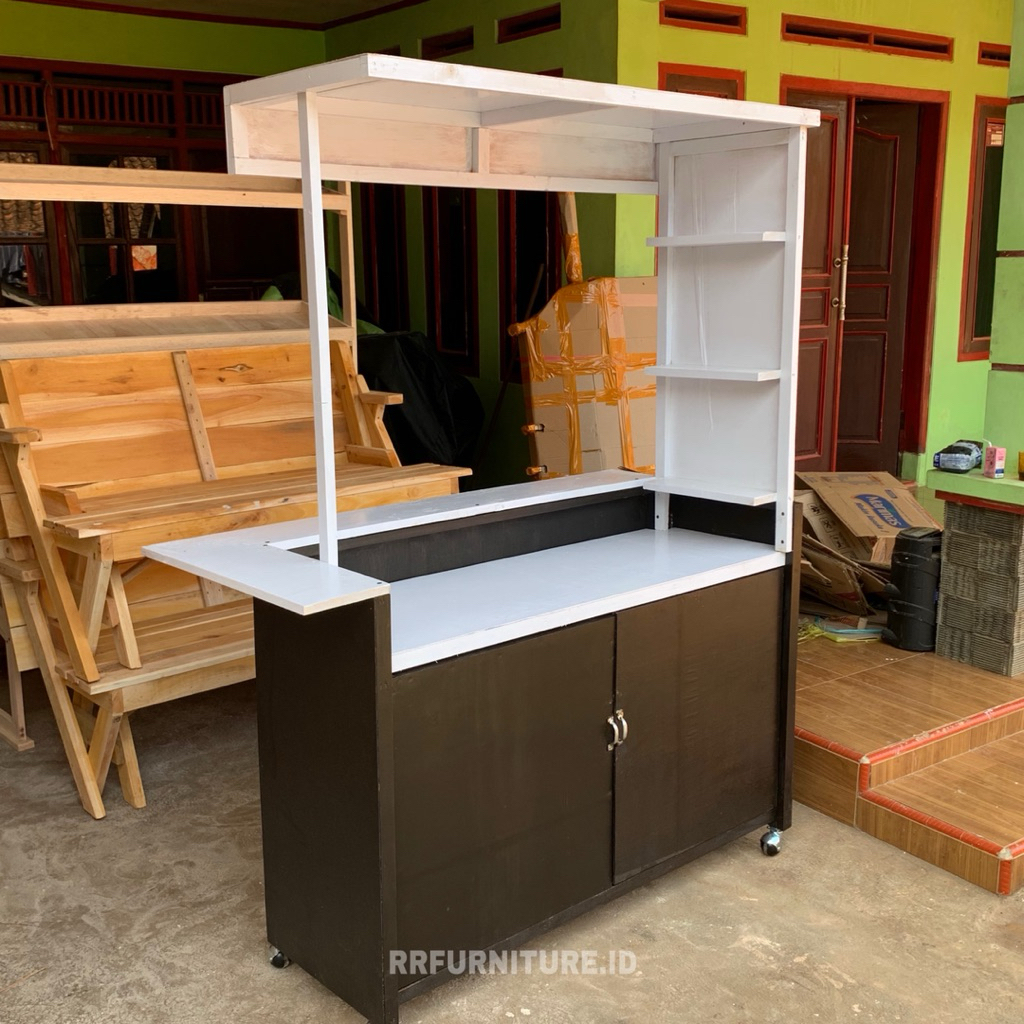Jual Gerobak Portable Bisa Bongkar Pasang Plus Pintu & Meja 3 Tingkat ...