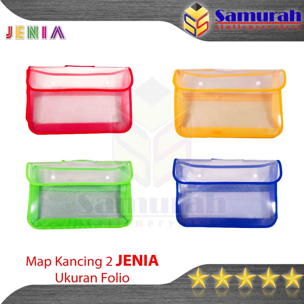 Jual Map Plastik Kancing 2 JENIA Jaring Folio/ Zipper School Bag F4 ...