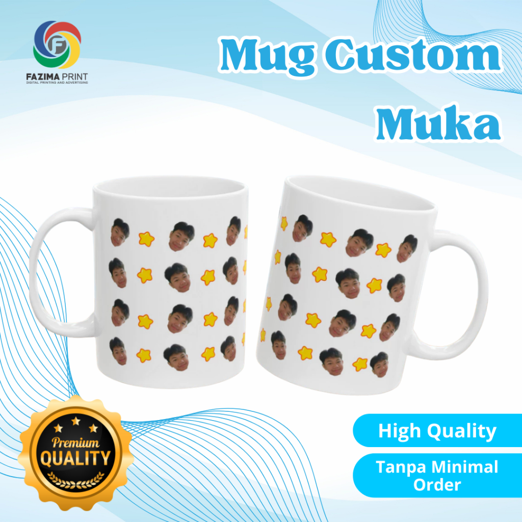 Jual Gelas Mug Custom Wajah Muka Aesthetic /Custom mug/ CETAK MUG TANPA ...