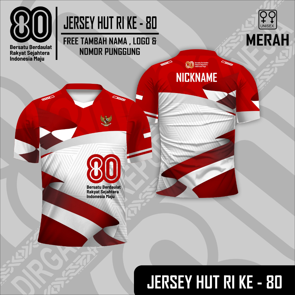 Jual Baju HUT RI KE 80 2025 dirgahayu indonesia kaos jersey panitia 17 agustus | Shopee Indonesia