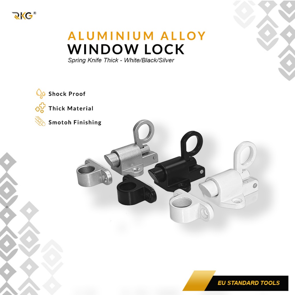 Jual Pengunci Jendela Spring Knife Bulat Window Lock Aluminium WDW-033 ...