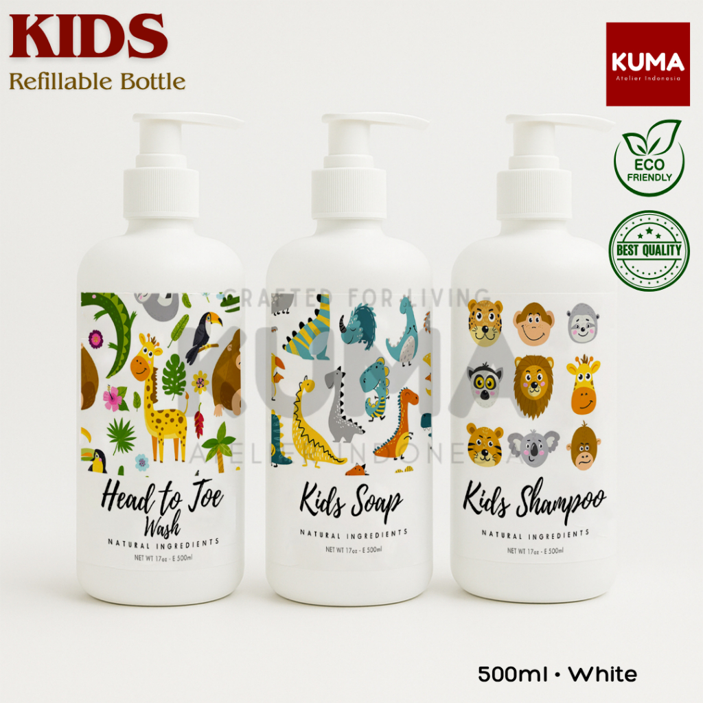 Jual KUMA Kids Botol Isi Ulang Sabun Refill Anak 500ml 250ml 100ml 60ml Kids Soap Refillable ...
