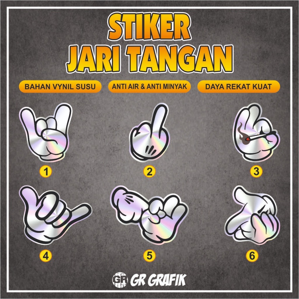 Jual STIKER JARI TANGAN HOLOGRAM/STIKER VINYL HOLOGRAM JARI TANGAN ...