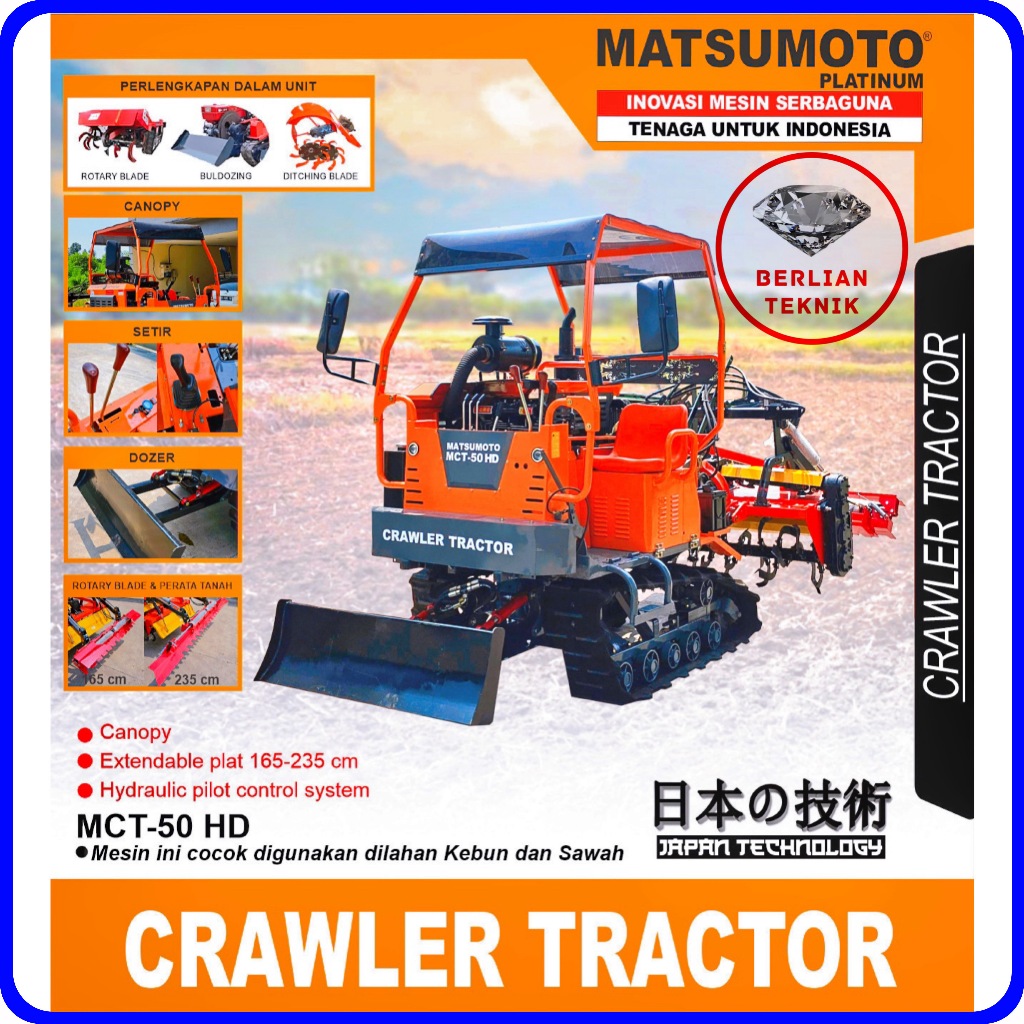 Jual Crawler Tractor Cultivator Traktor Matsumoto MCT 50 HD | Shopee ...