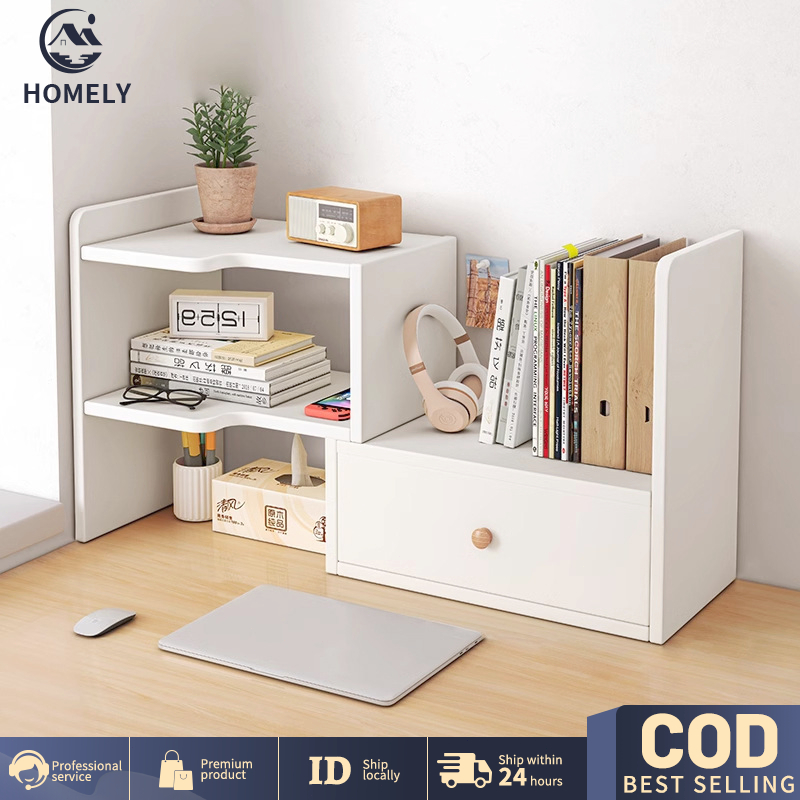 Jual COD Rak Desktop Modern Minimalis Putih Rak Meja Tempat Penyimpanan ...