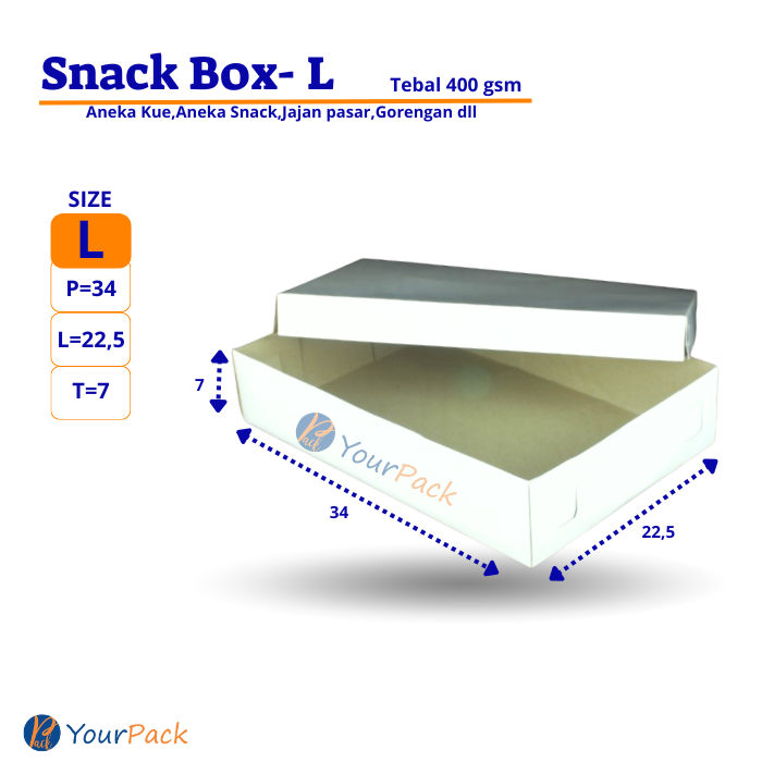 Jual Snack Box / Dus Kue Dus Roti Dus gorengan Uk L 400gsm | Shopee ...