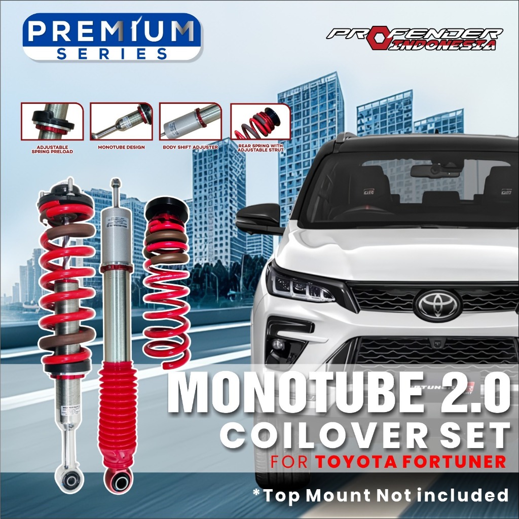 Jual PROFENDER COILOVER SET PREMIUM SERIES FORTUNER 16+ SHOCKBREAKER SUSPENSI SPRING | Shopee ...