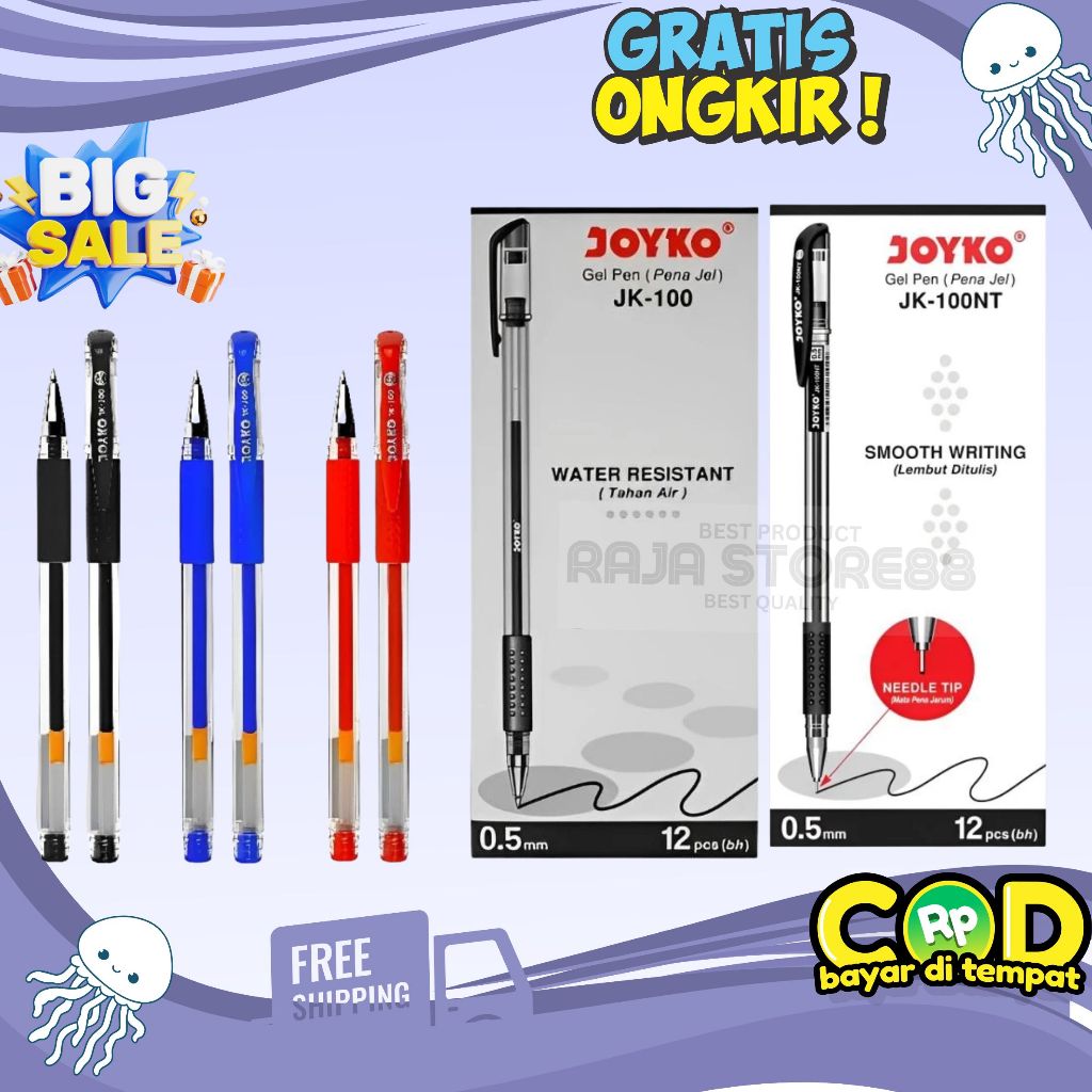 Jual Pulpen JOYKO Pena Jel Joyko JK-100 / JK-100 NT ( 12 PCS) | Shopee Indonesia