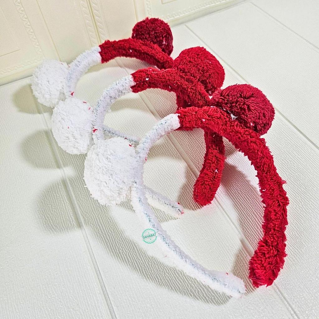 Jual BANDO POM POM MERAH PUTIH DAN WARNA WARNI / BANDO LUCU / BANDO HUT ...