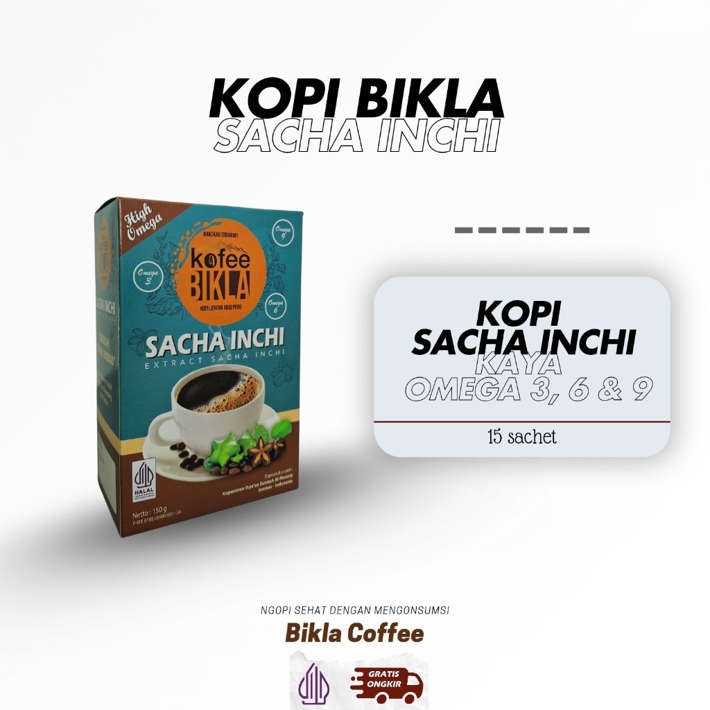 Jual kopi Bikla Sacha Inchi Kaya Omega 3,6 dan 9. kemasan Box 15 sachet ...