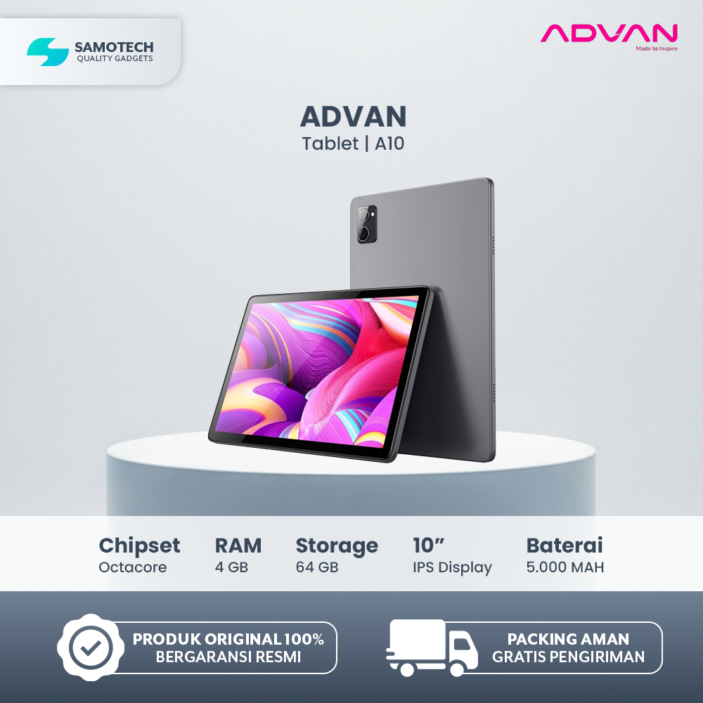 Jual Advan Tab A10 WIFI 4GB/64GB 10.1'' IPS Screen Tablet 5000mAh ...