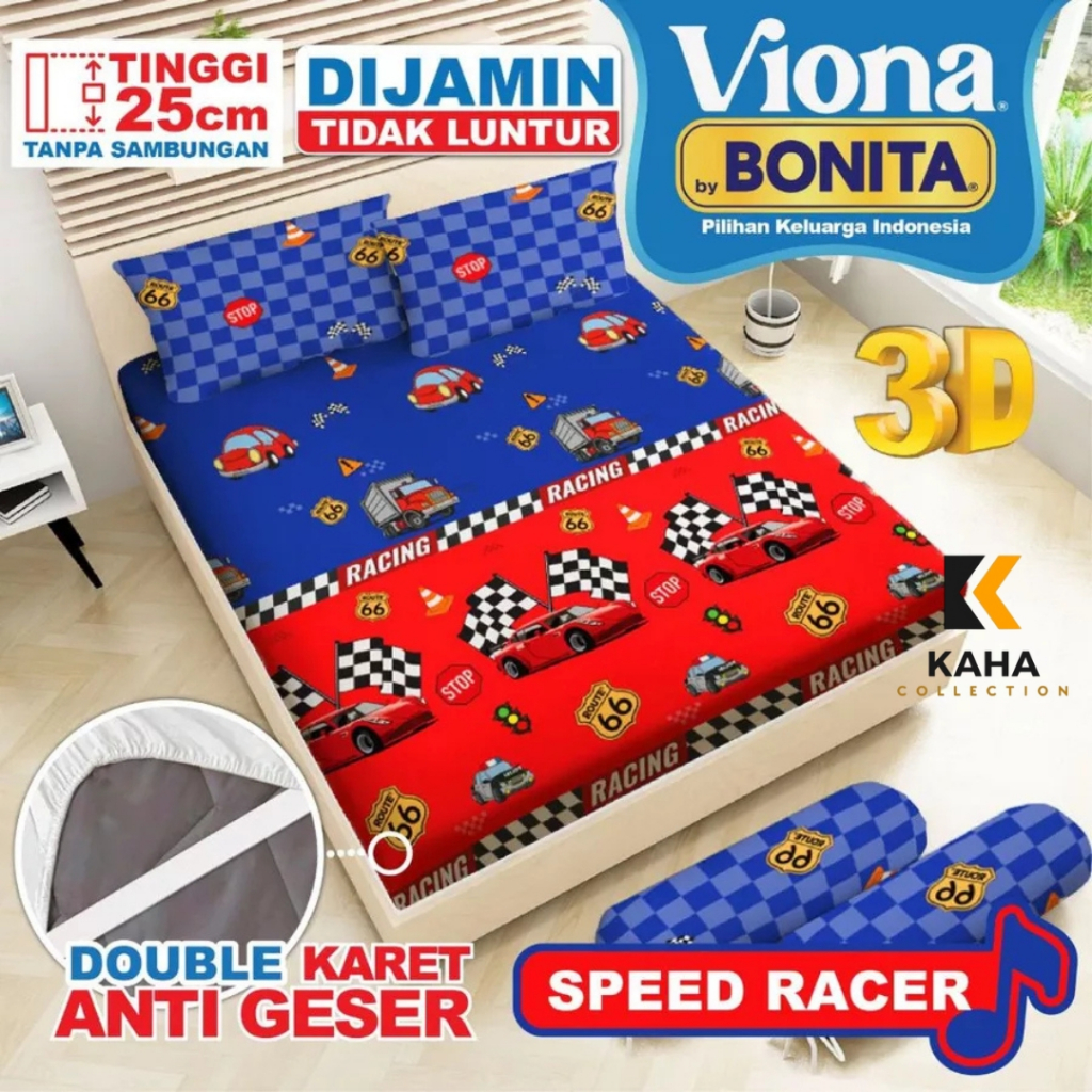 Jual RC Sprei Bonita Viona King type SPEED RACER Size 180x200cm Kaha ...